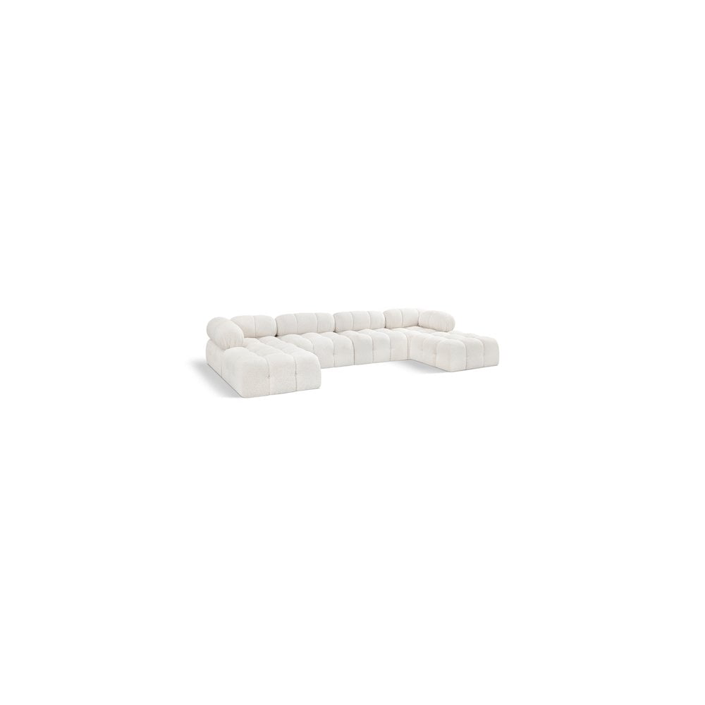 Meridian Furniture Ames Cream Boucle Fabric Modular Sectional - Walmart.com