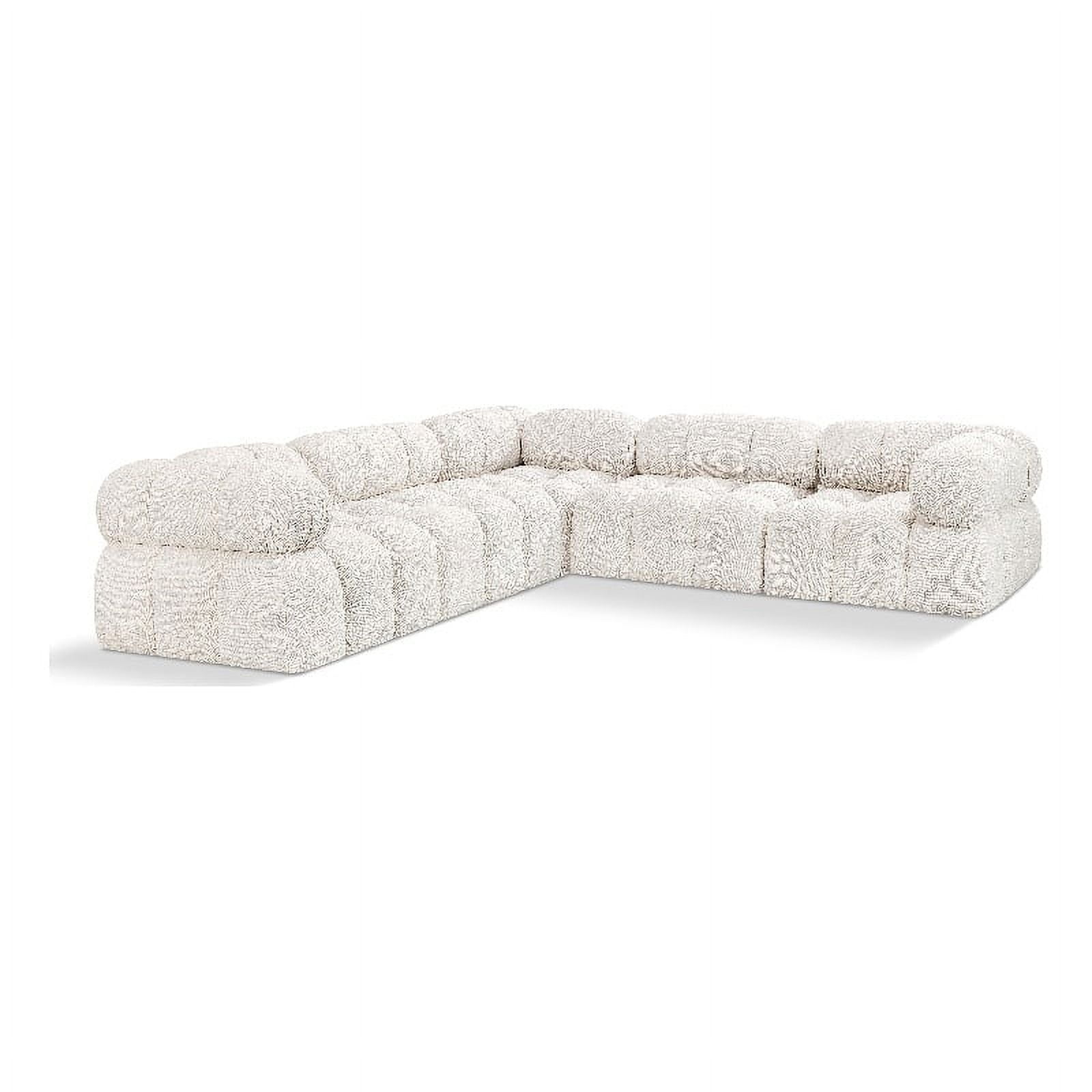 Meridian Furniture Ames Cream Boucle Fabric Modular Sectional - Walmart.com