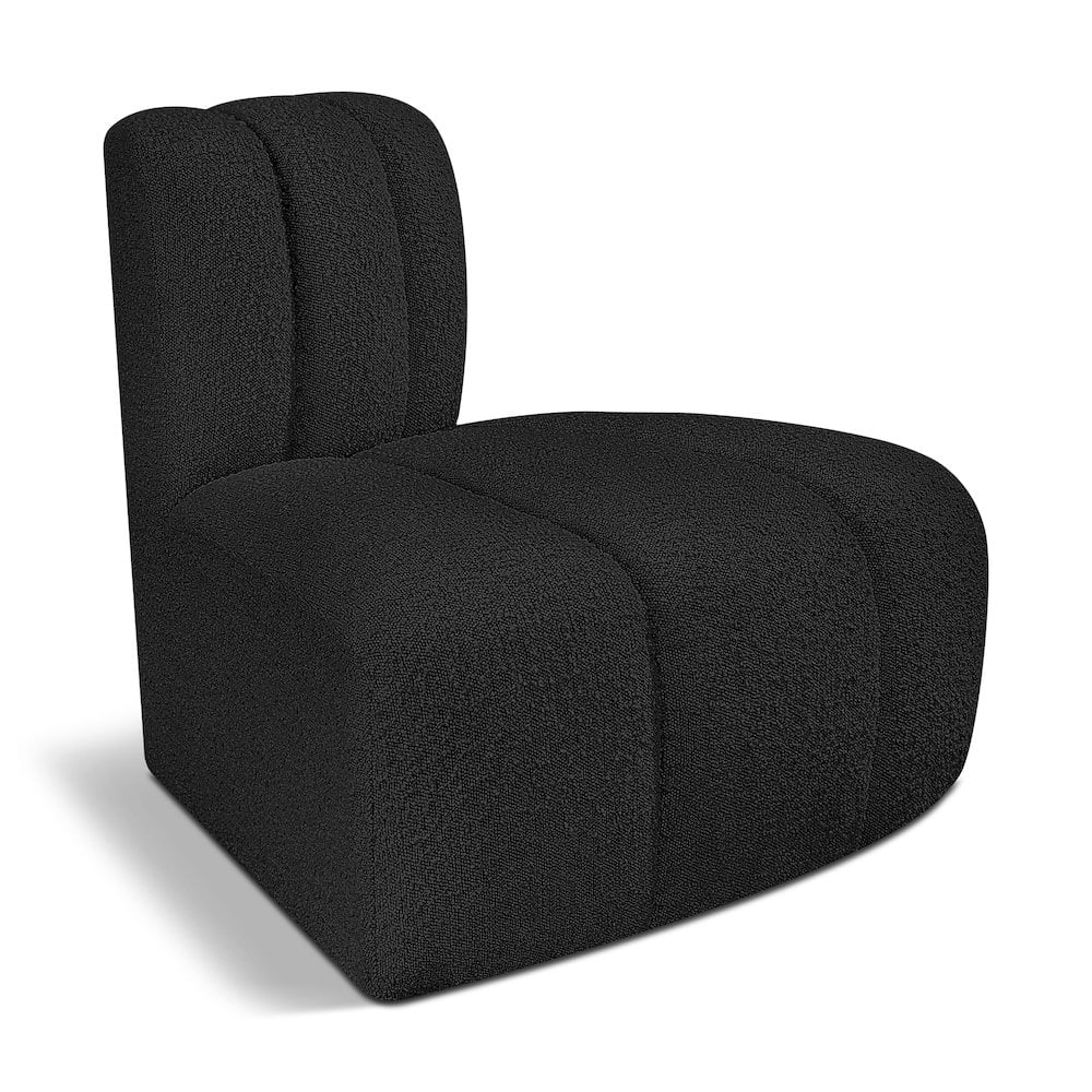 Meridian Furniture Arc Black Boucle Fabric Reverse Corner - Walmart.com