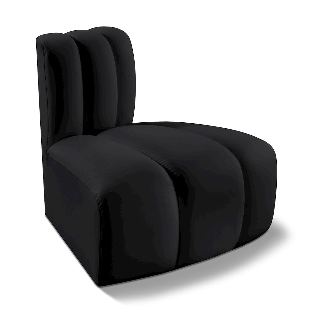 Meridian Furniture Arc Black Vegan Leather Reverse Corner - Walmart.com