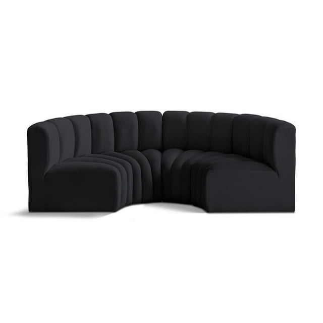 Meridian Furniture Arc Black Velvet Modular Sofa - Walmart.com