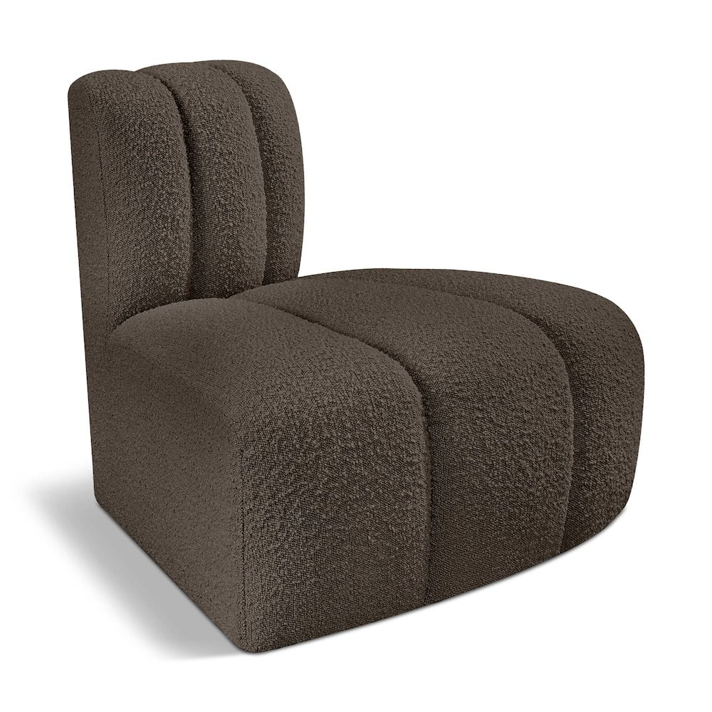 Meridian Furniture Arc Brown Boucle Fabric Reverse Corner - Walmart.com