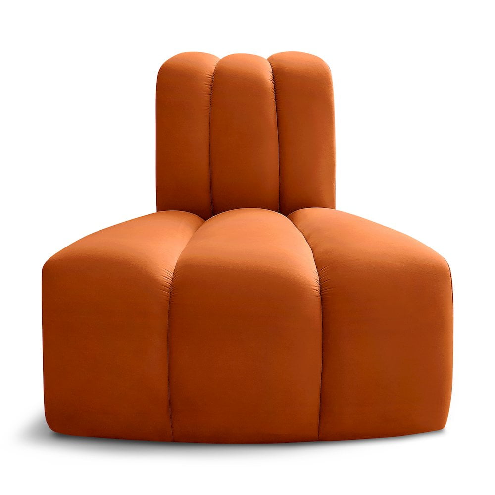 Meridian Furniture Arc Cognac Velvet Reverse Corner - Walmart.com