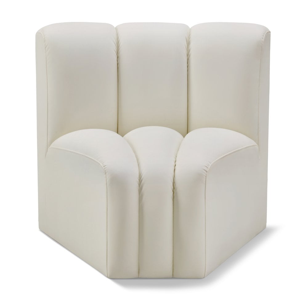 Meridian Furniture Arc Cream Vegan Leather Curved Corner - Walmart.com