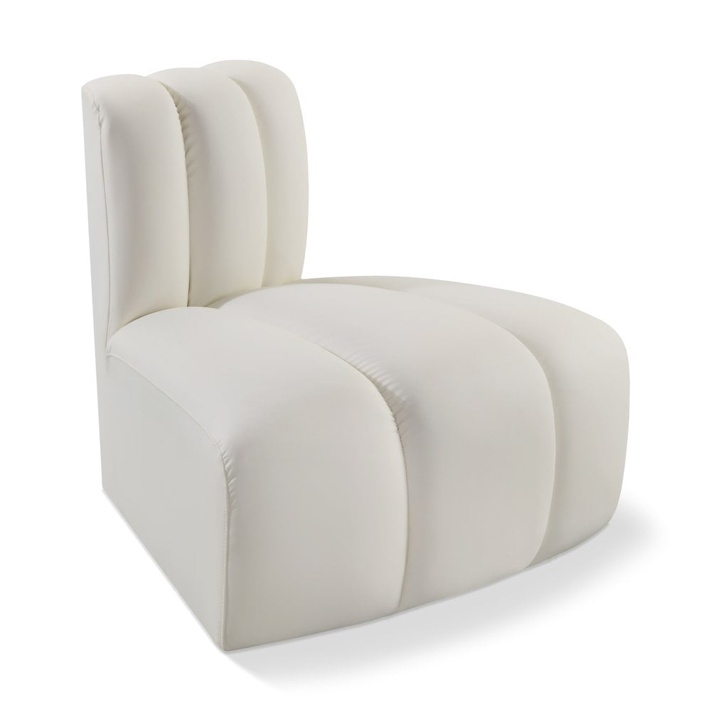 Meridian Furniture Arc Cream Vegan Leather Reverse Corner - Walmart.com