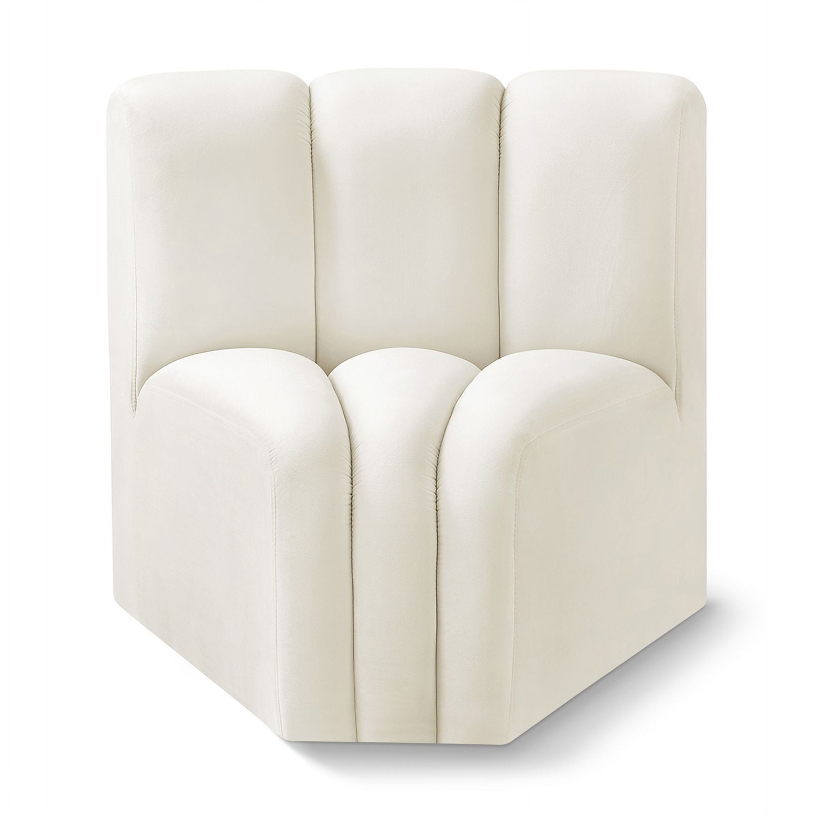 Meridian Furniture Arc Cream Velvet Curved Corner - Walmart.com