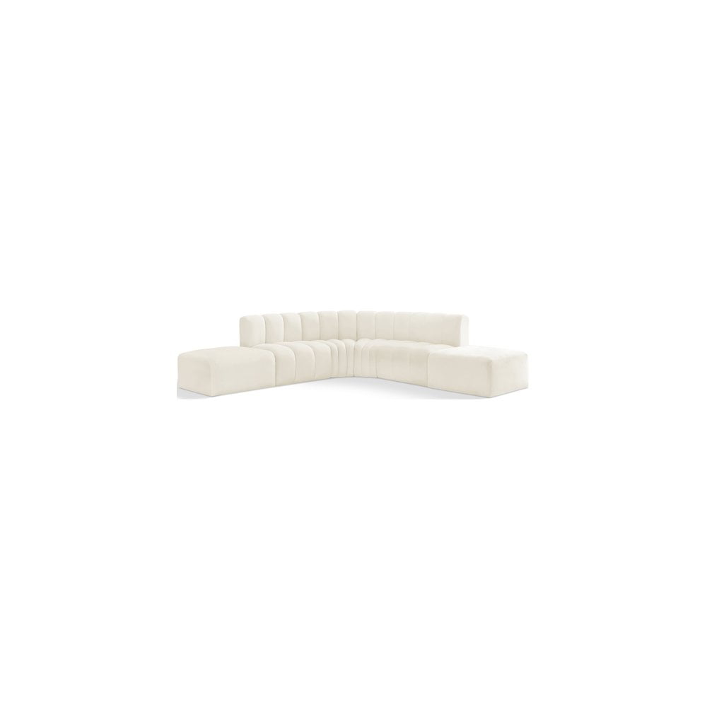 Meridian Furniture Arc Cream Velvet Modular Sectional - Walmart.com