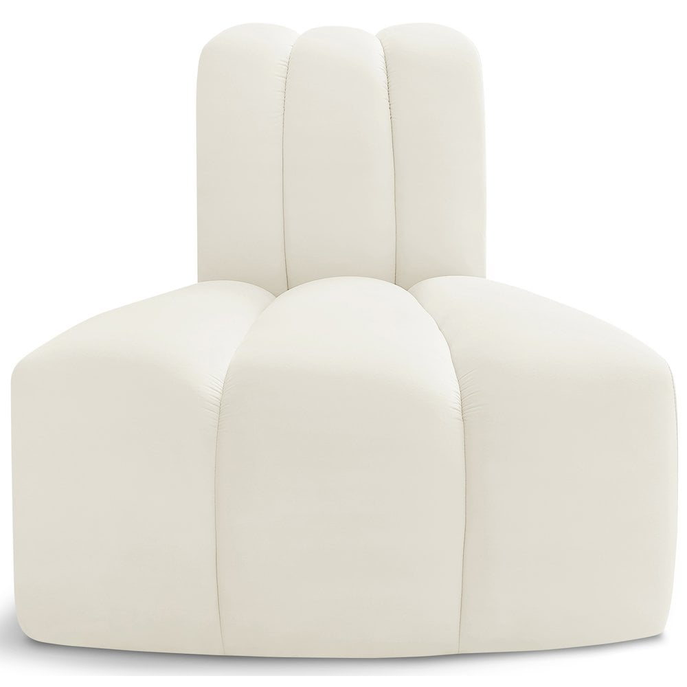 Meridian Furniture Arc Cream Velvet Reverse Corner - Walmart.com