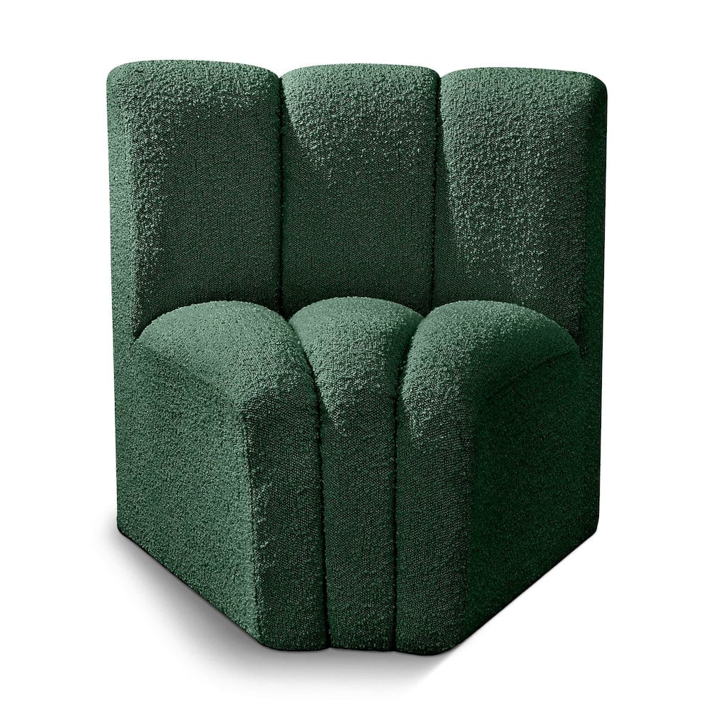 Meridian Furniture Arc Green Boucle Fabric Curved Corner - Walmart.com