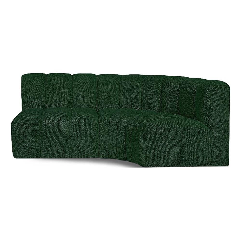 Meridian Furniture Arc Green Boucle Fabric Modular Sectional - Walmart.com