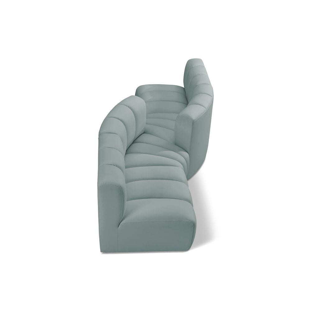 Meridian Furniture Arc Mint Green Vegan Leather Modular Sectional ...