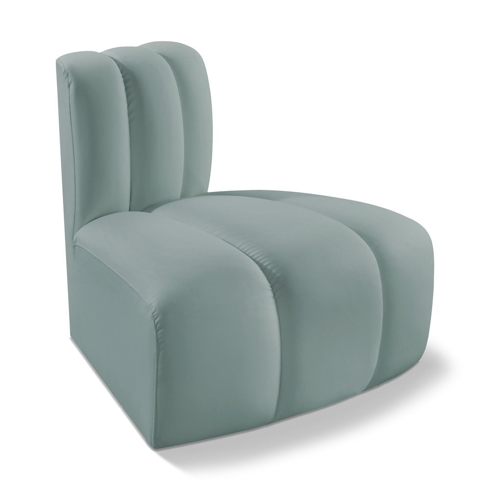 Meridian Furniture Arc Mint Green Vegan Leather Reverse Corner ...