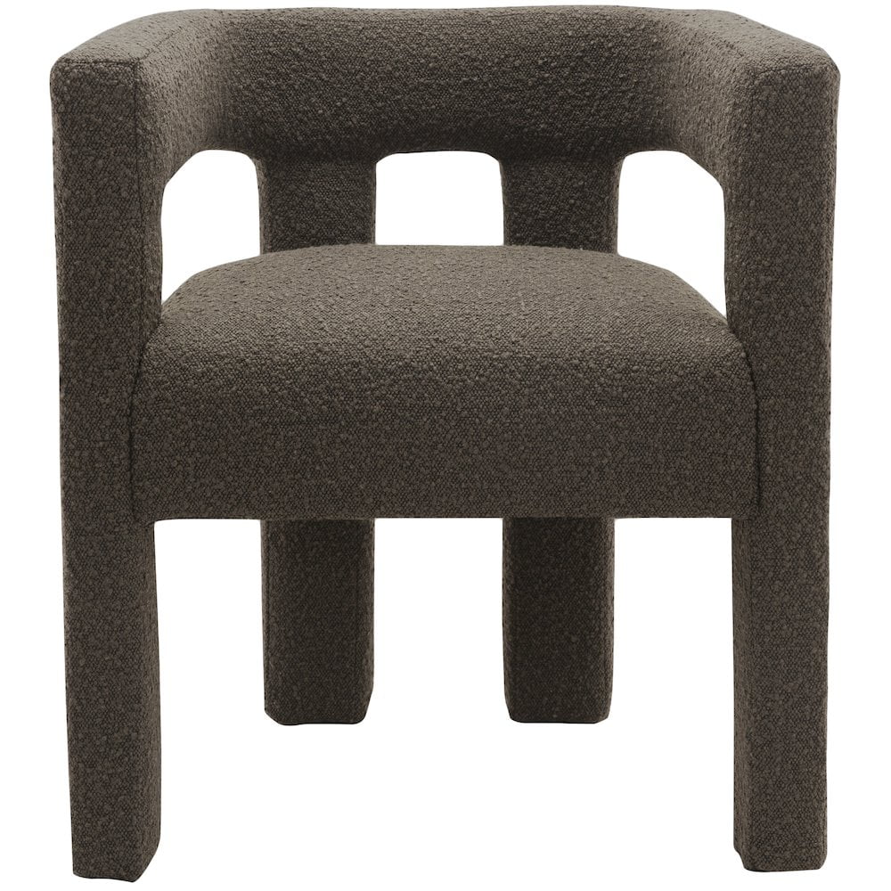 Meridian Furniture Athena Accent Chair, Brown Boucle Upholstered ...