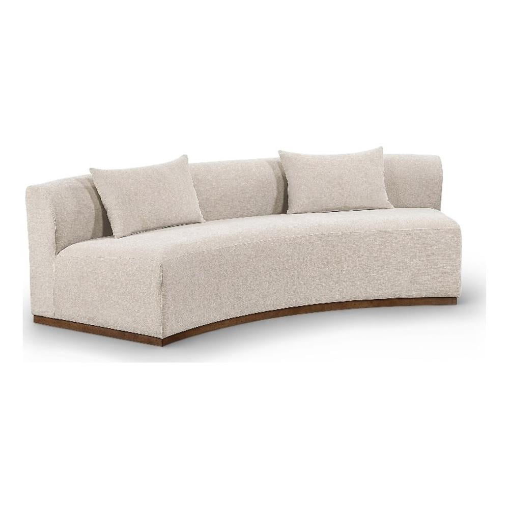 Meridian Furniture Avanti 104" Beige Chenille Fabric Upholstered Sofa ...