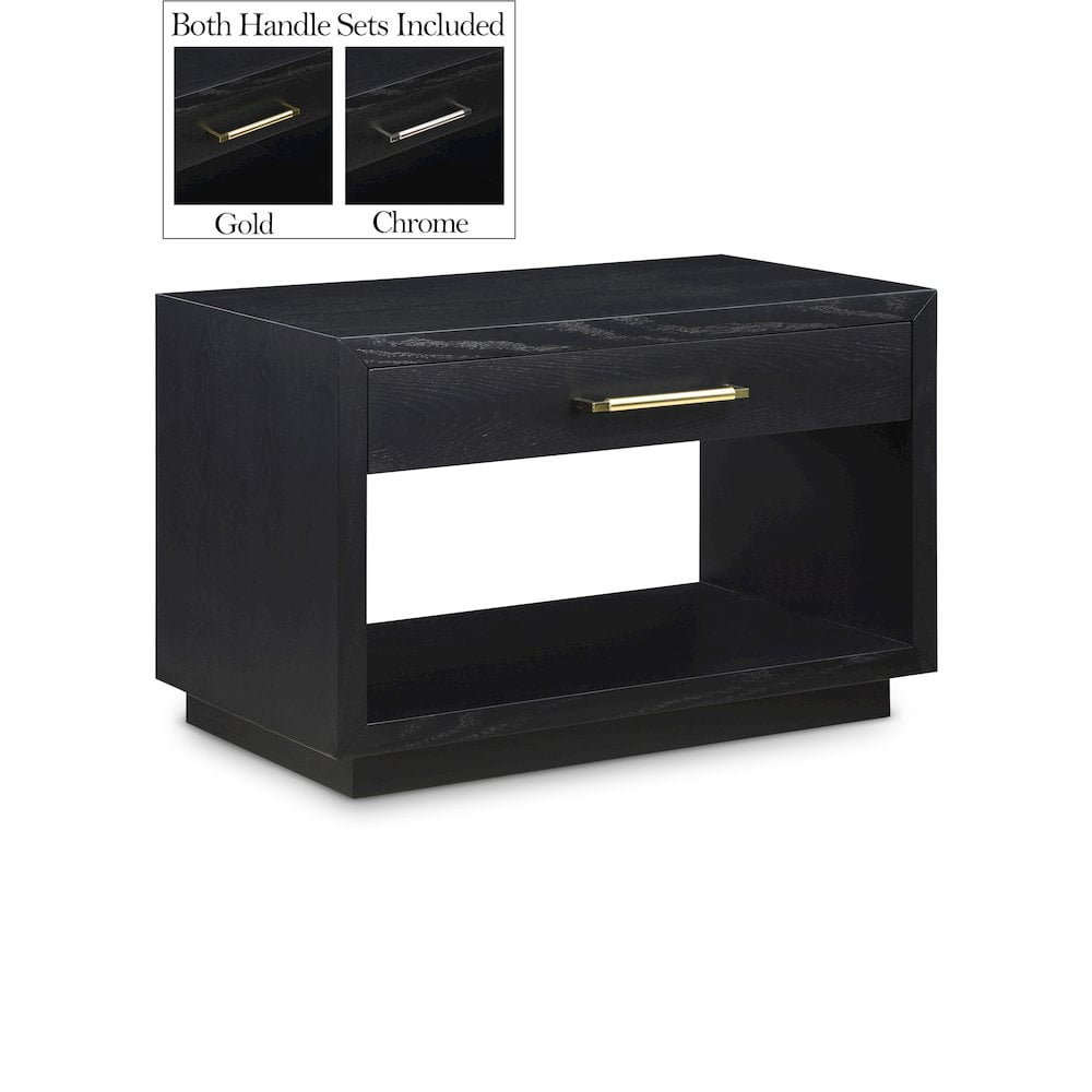 Meridian Furniture Avery Black Wood Veneer Night Stand - Walmart.com