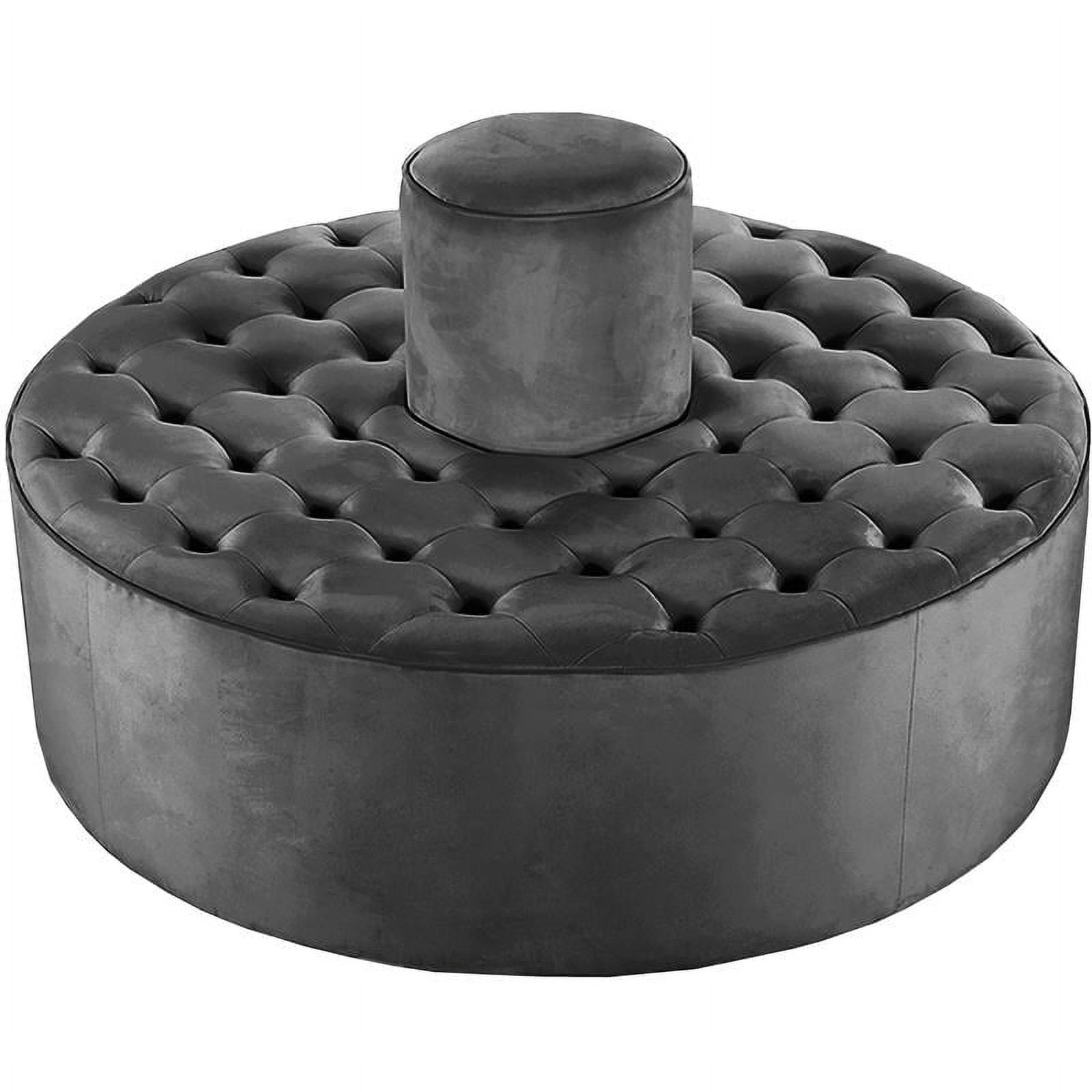 Meridian Furniture Banquet 17.5"H Contemporary Velvet Ottoman/Bench in ...