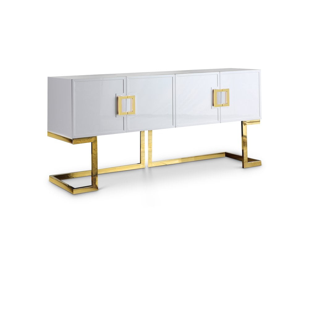 Meridian Furniture Beth Solid Wood Sideboard/Buffet in White Lacquer ...