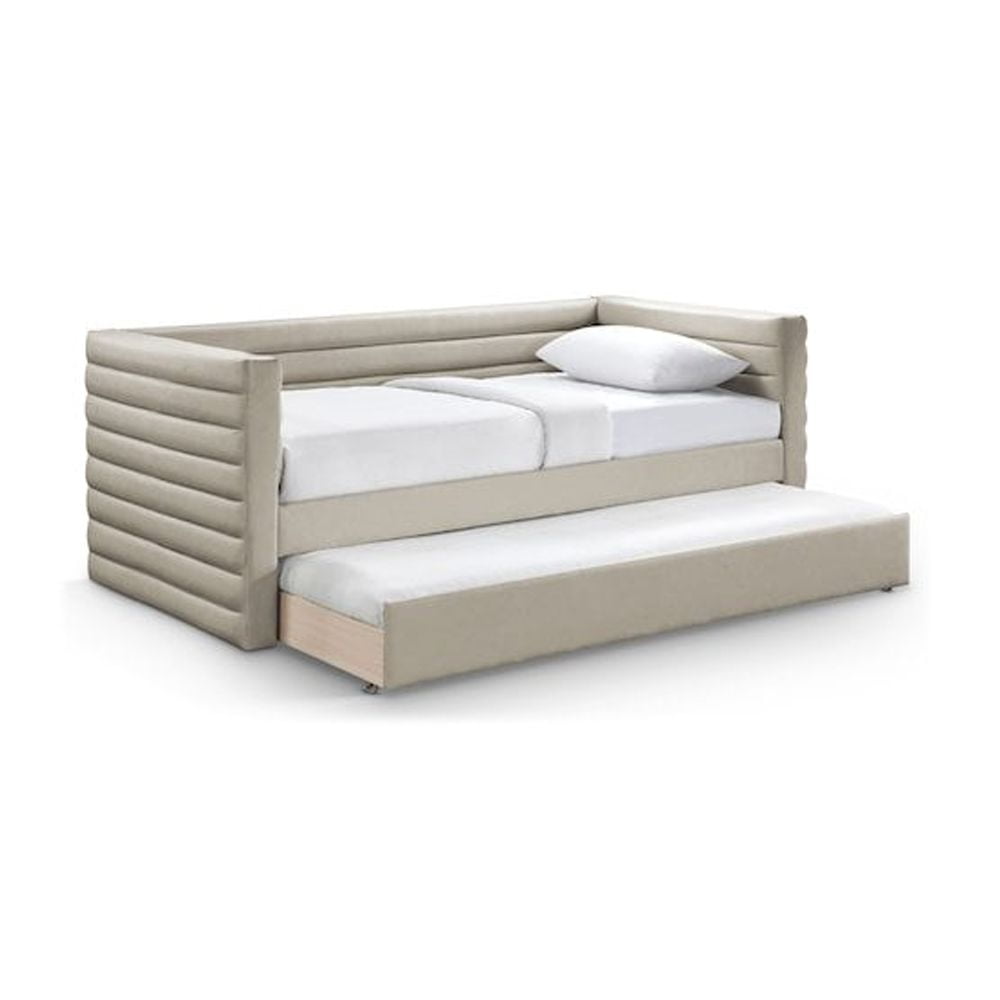 Meridian Furniture Beverly Beige Vegan Leather Twin Daybed - Walmart.com