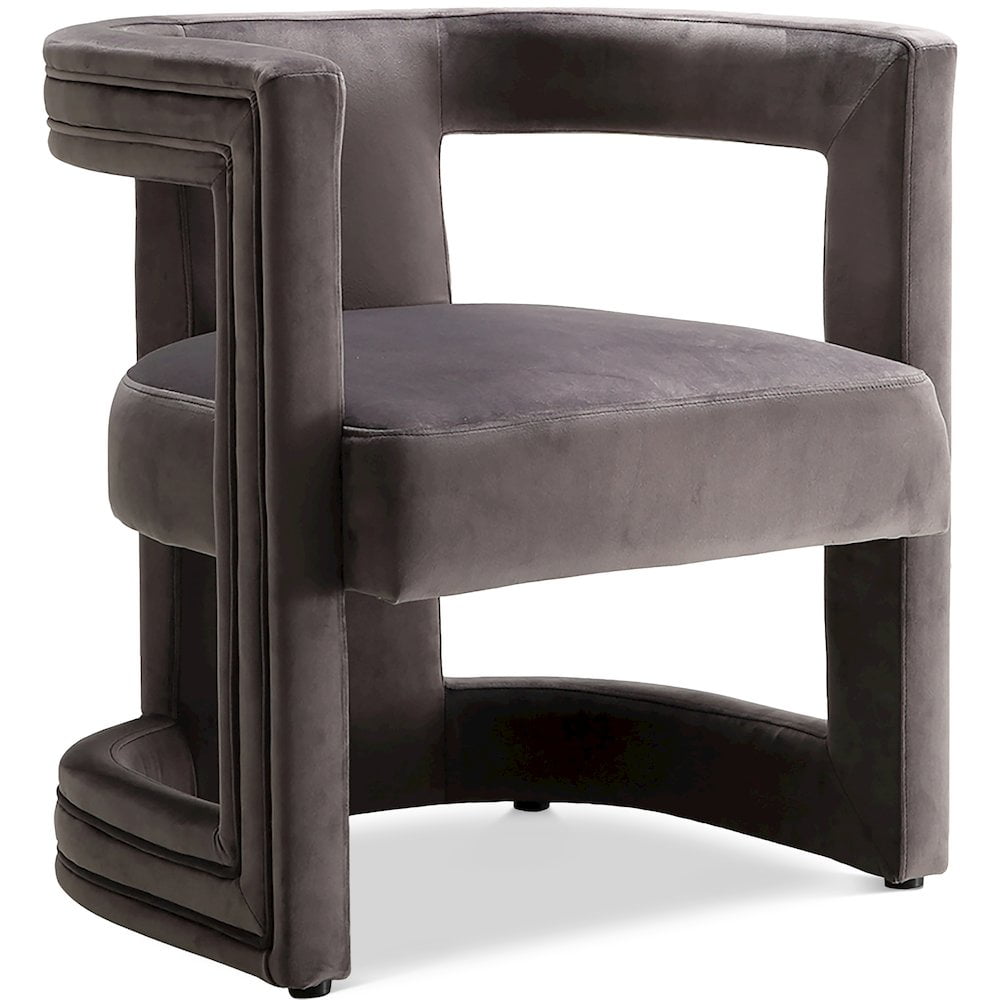 Meridian Furniture Blair Gray Velvet Accent Chair - Walmart.com