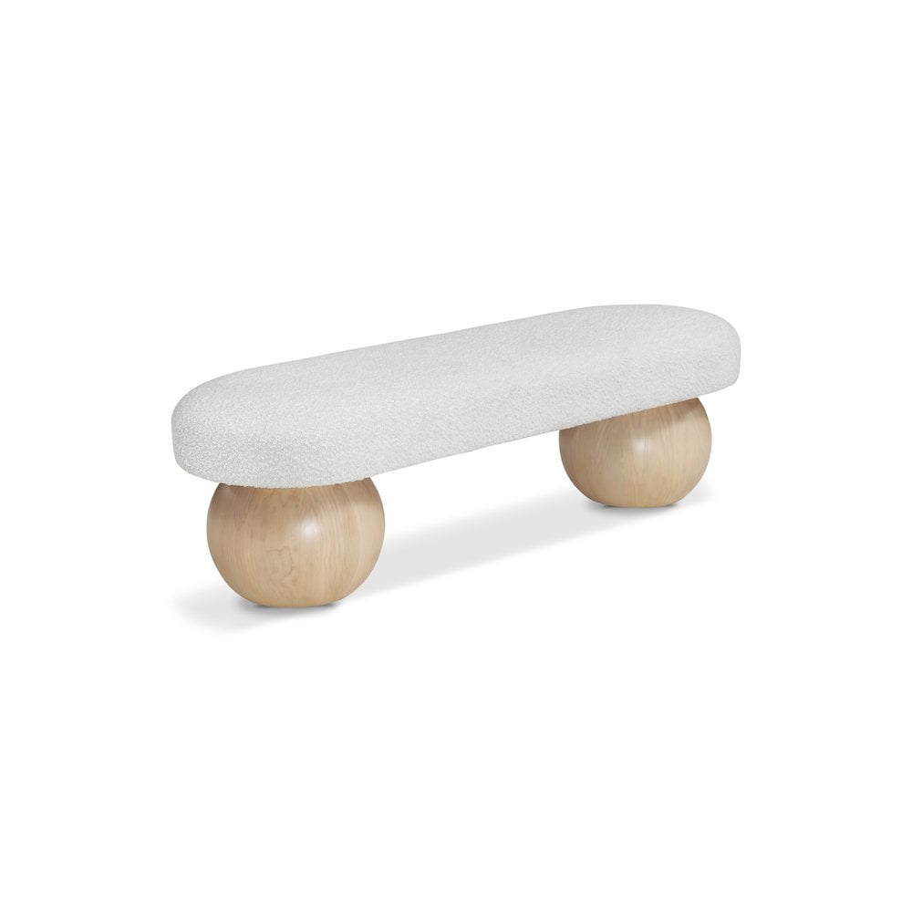 Meridian Furniture Bowies Cream Bench - Walmart.com