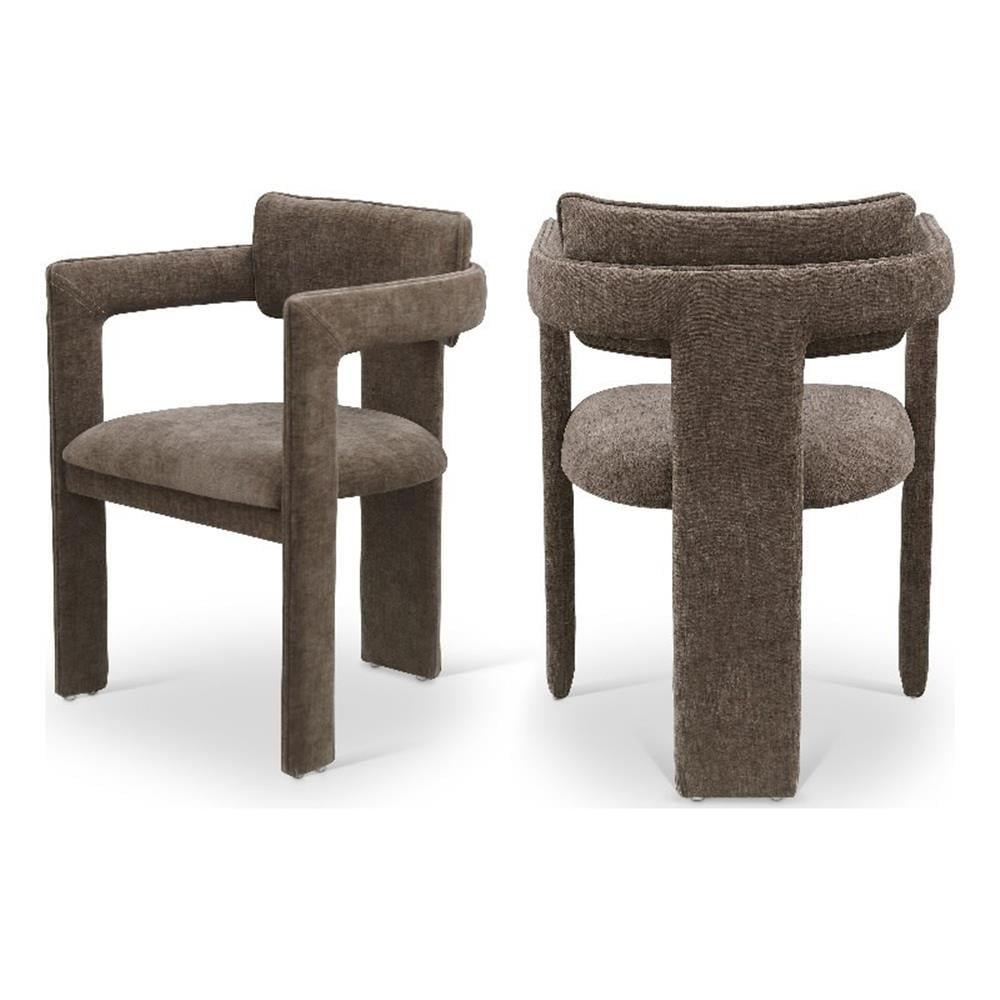 Meridian Furniture Brenda Brown Chenille Fabric Dining Chair (Set of 2 ...