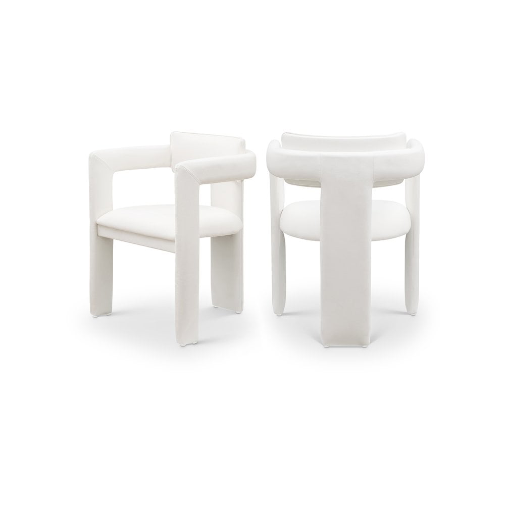 Meridian Furniture Brenda Cream Vegan Leather Dining Chair (Set of 2 ...