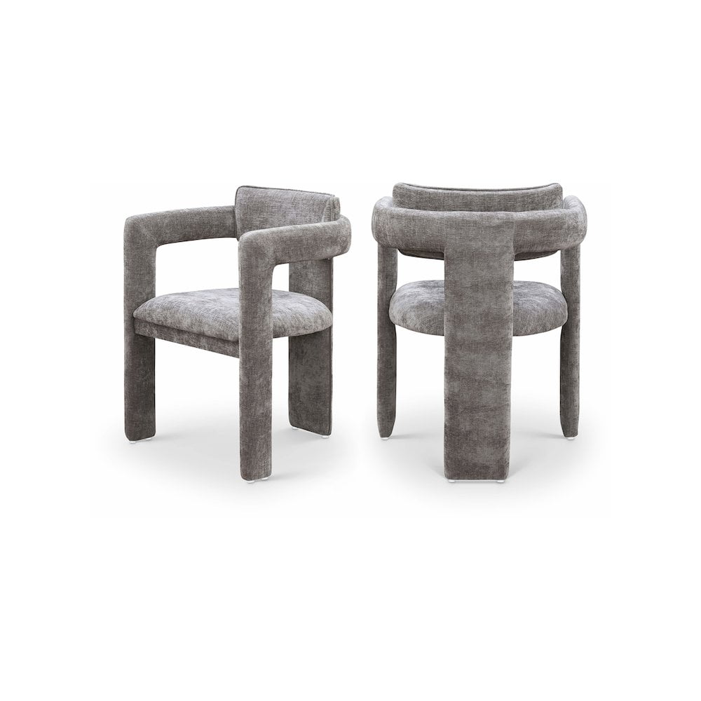 Meridian Furniture Brenda Grey Chenille Fabric Dining Chair (Set of 2 ...