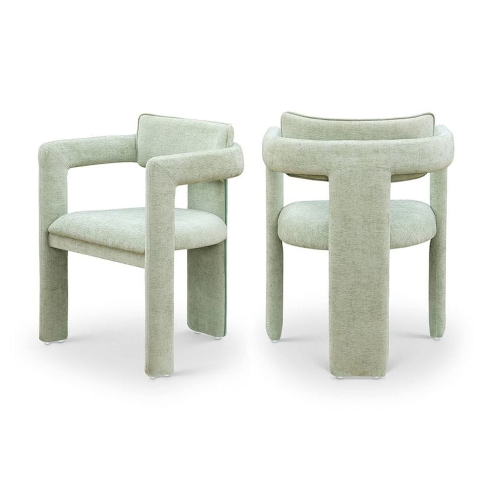 Meridian Furniture Brenda Mint Chenille Fabric Dining Chair (Set of 2 ...