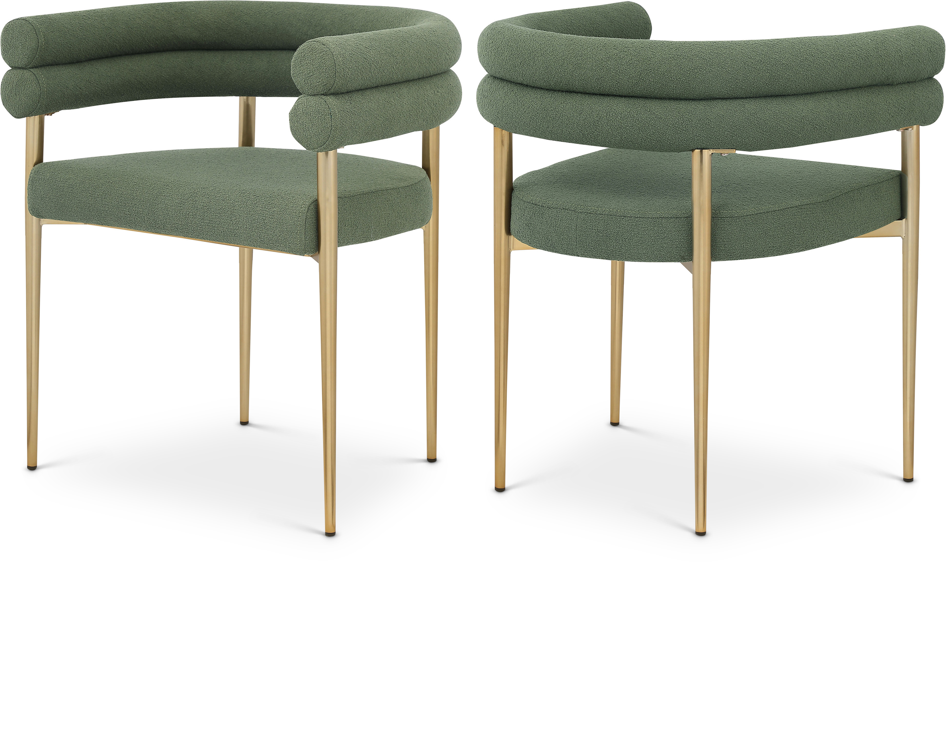 Meridian Furniture Brielle Green Boucle Fabric Dining Chair (Set of 2 ...