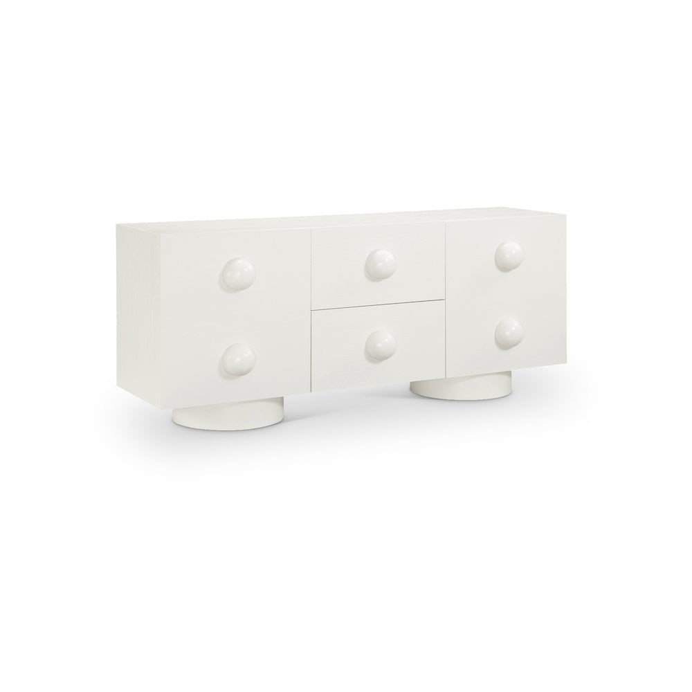 Meridian Furniture Bubble Cream Wood And Oak Veneer Sideboard/Buffet ...