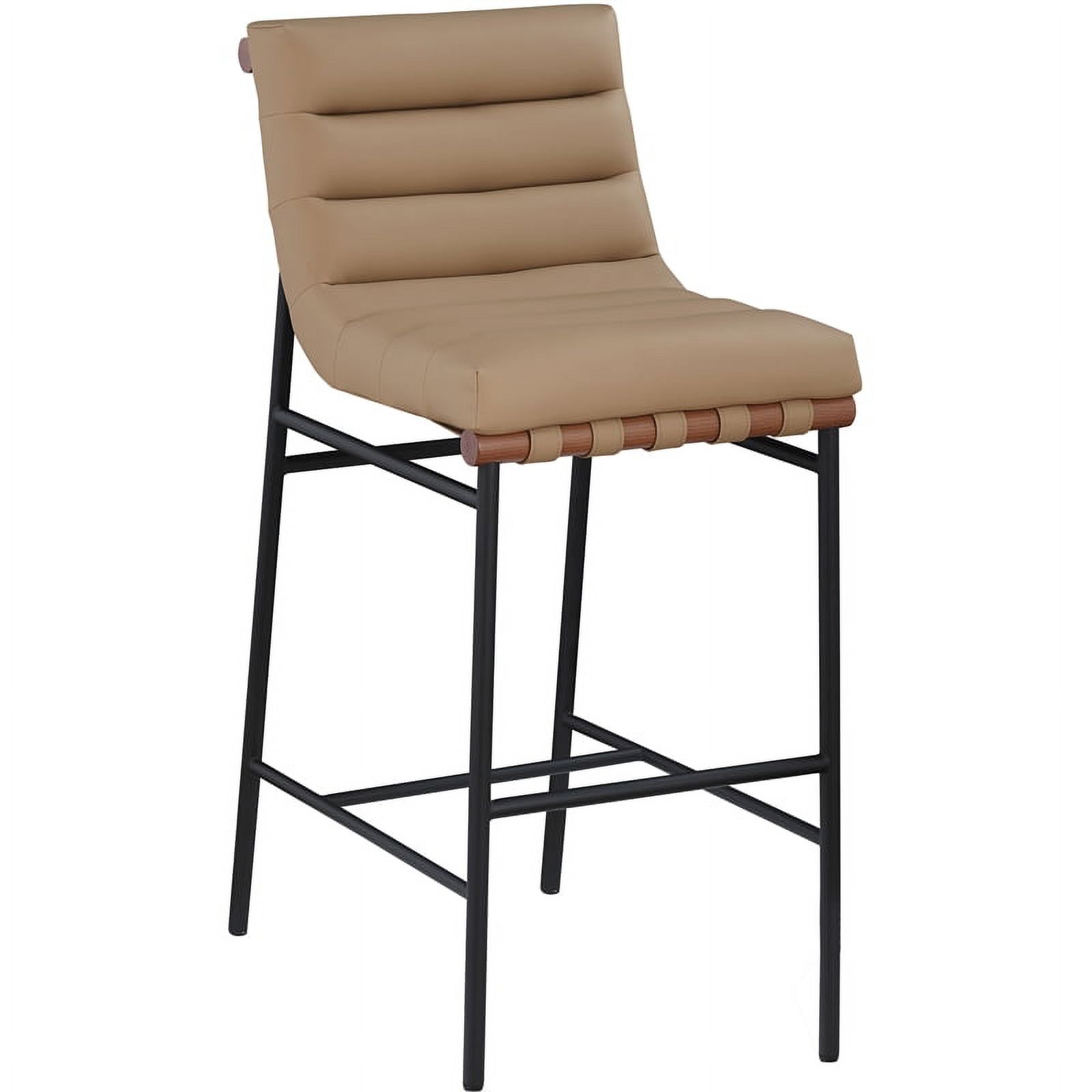 Meridian Furniture Burke Cognac Vegan Leather Counter Stool - Walmart.com