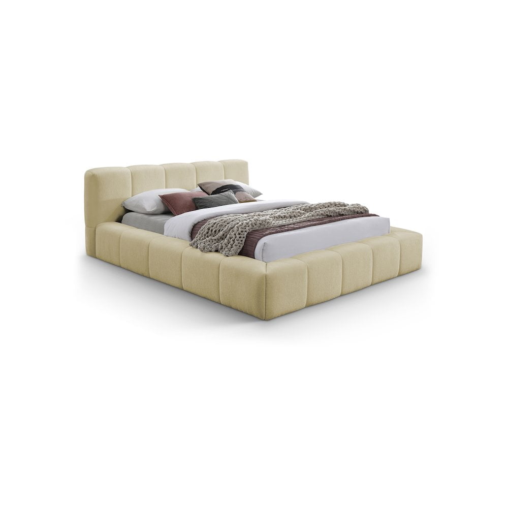 Meridian Furniture Carlin Beige Chenille Fabric King Bed - Walmart.com