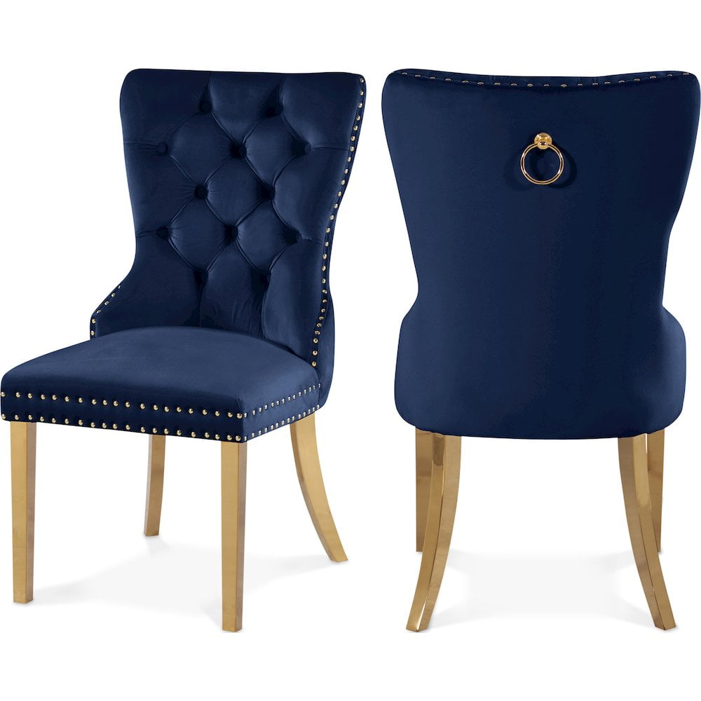 Meridian Furniture Carmen Navy Velvet Dining Chairs (Set of 2 ...