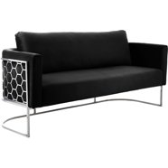 Meridian Furniture Dixie Black Velvet Sofa - Walmart.com