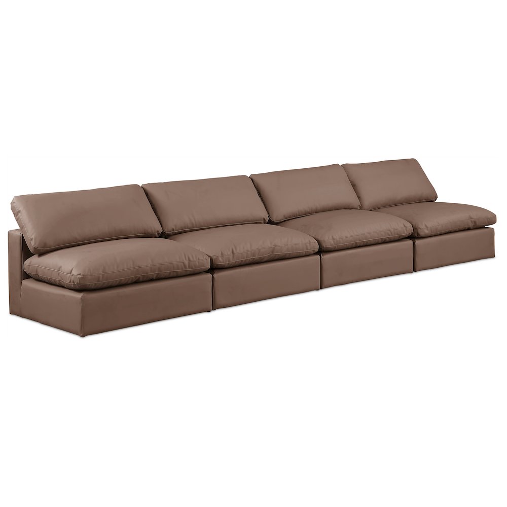 Meridian Furniture Comfy Brown Faux Leather Modular Sofa - Walmart.com