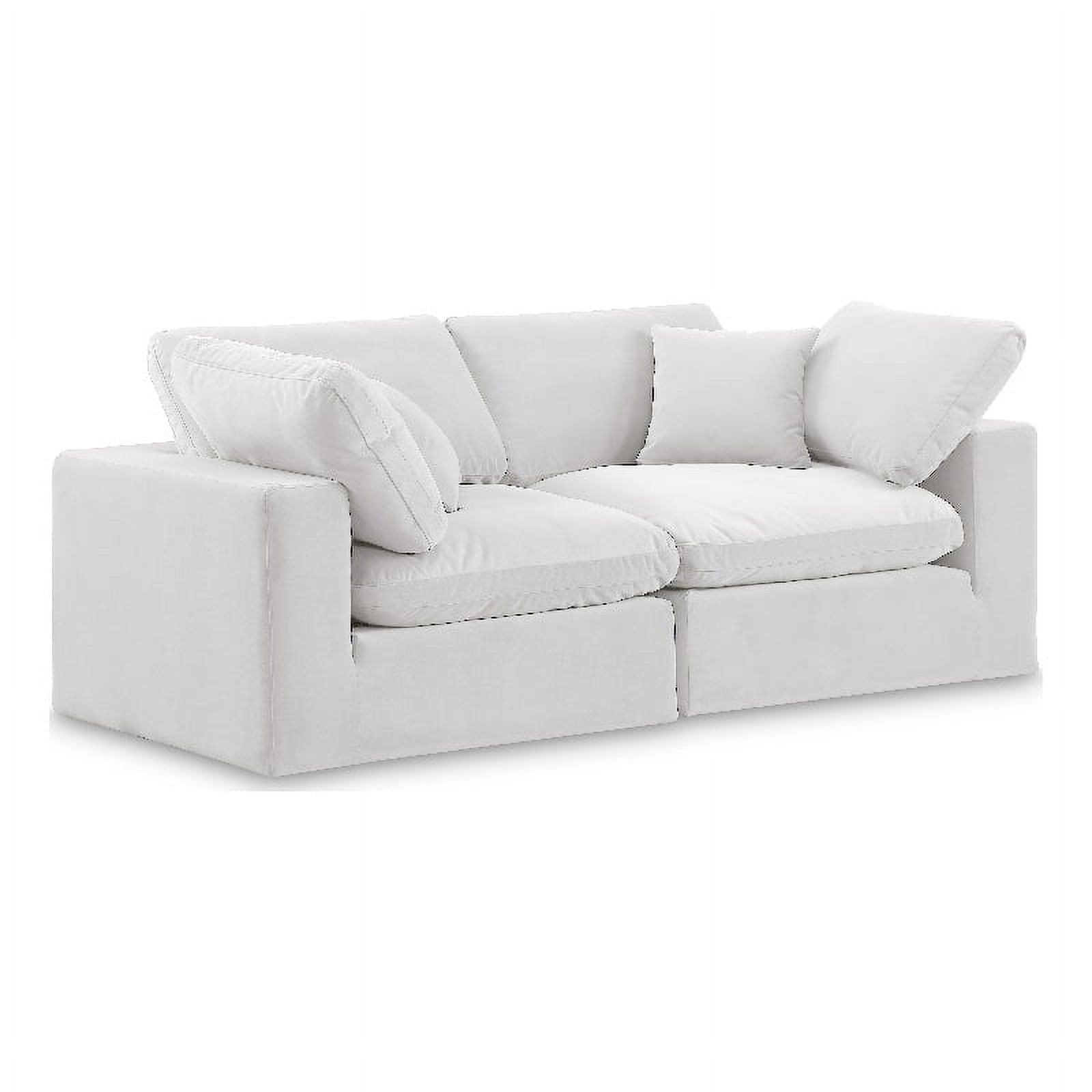 Meridian Furniture Comfy Cream Velvet 2-Pc. Modular Sofa - Walmart.com