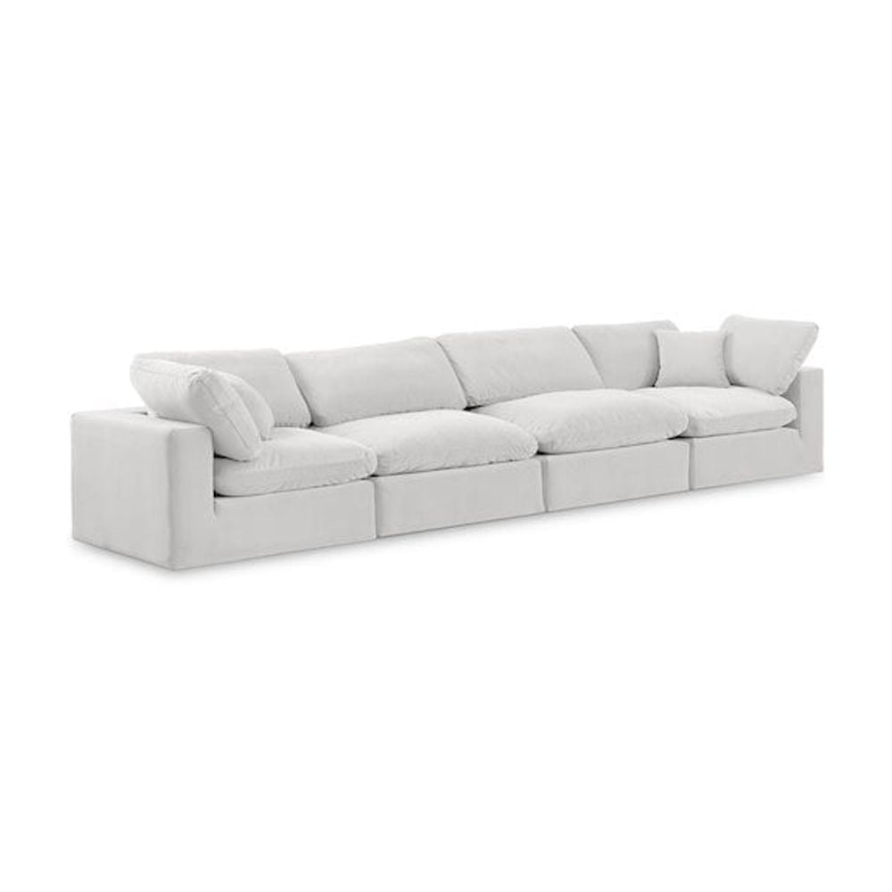 Meridian Furniture Comfy Cream Velvet 4-Pc. Modular Sofa - Walmart.com