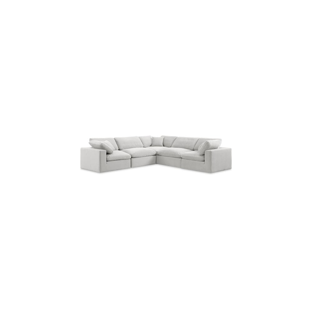 Meridian Furniture Comfy Cream Velvet 5-Pc. Modular Sectional - Walmart.com