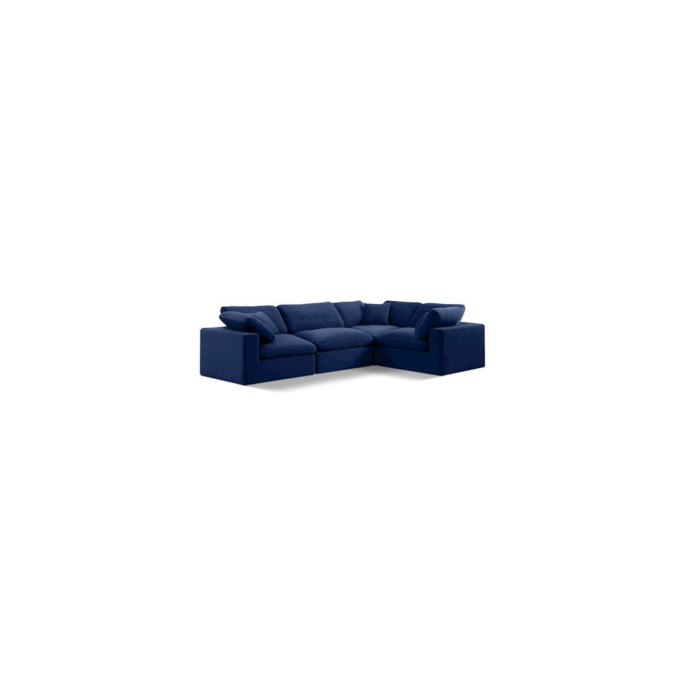 Meridian Furniture Comfy Navy Velvet 4-Pc. Modular Sectional - Walmart.com