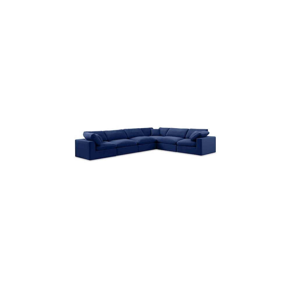 Meridian Furniture Comfy Navy Velvet 6-Pc. Modular Sectional - Walmart.com