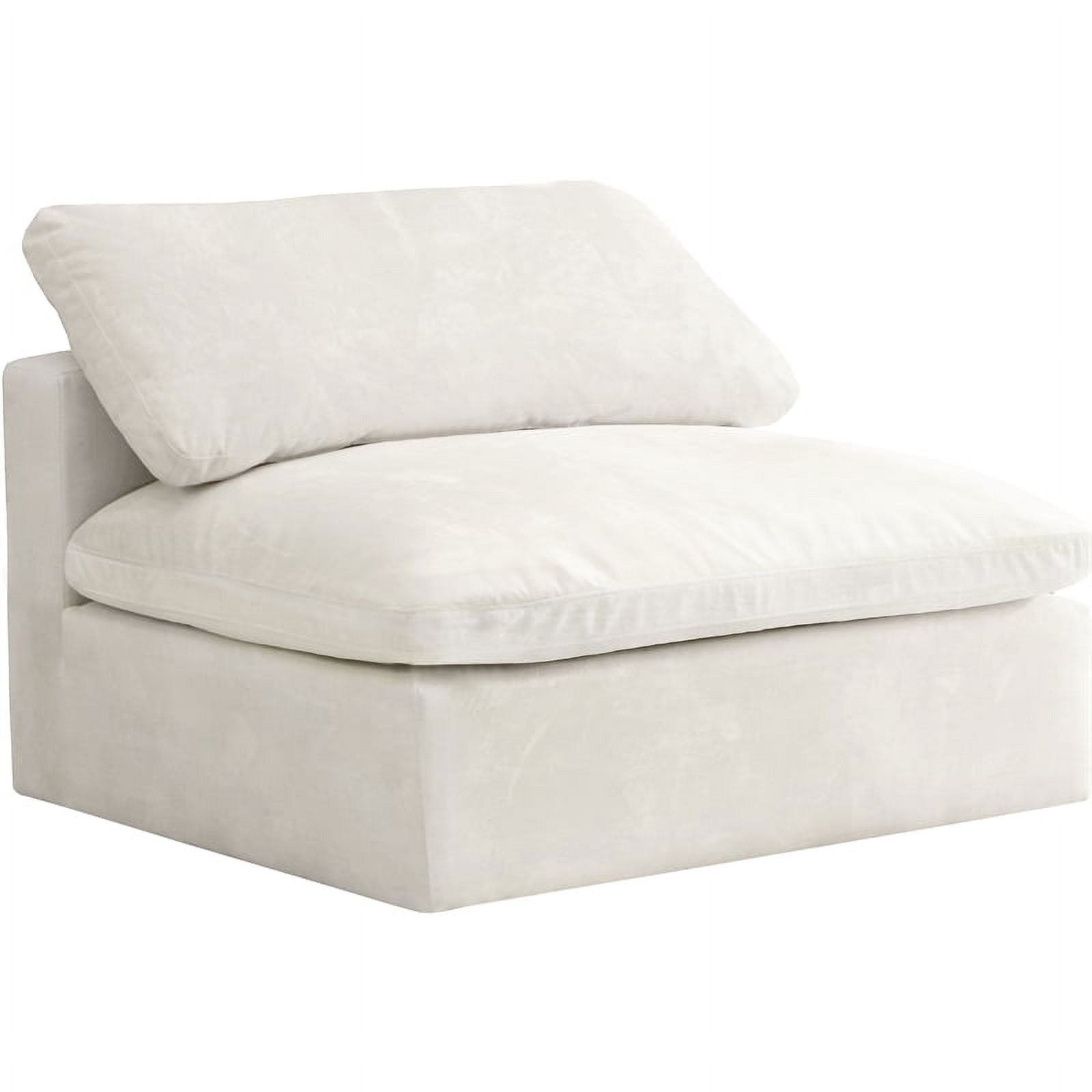 Meridian Furniture Cozy Cream Velvet Modular Armless Chair - Walmart.com