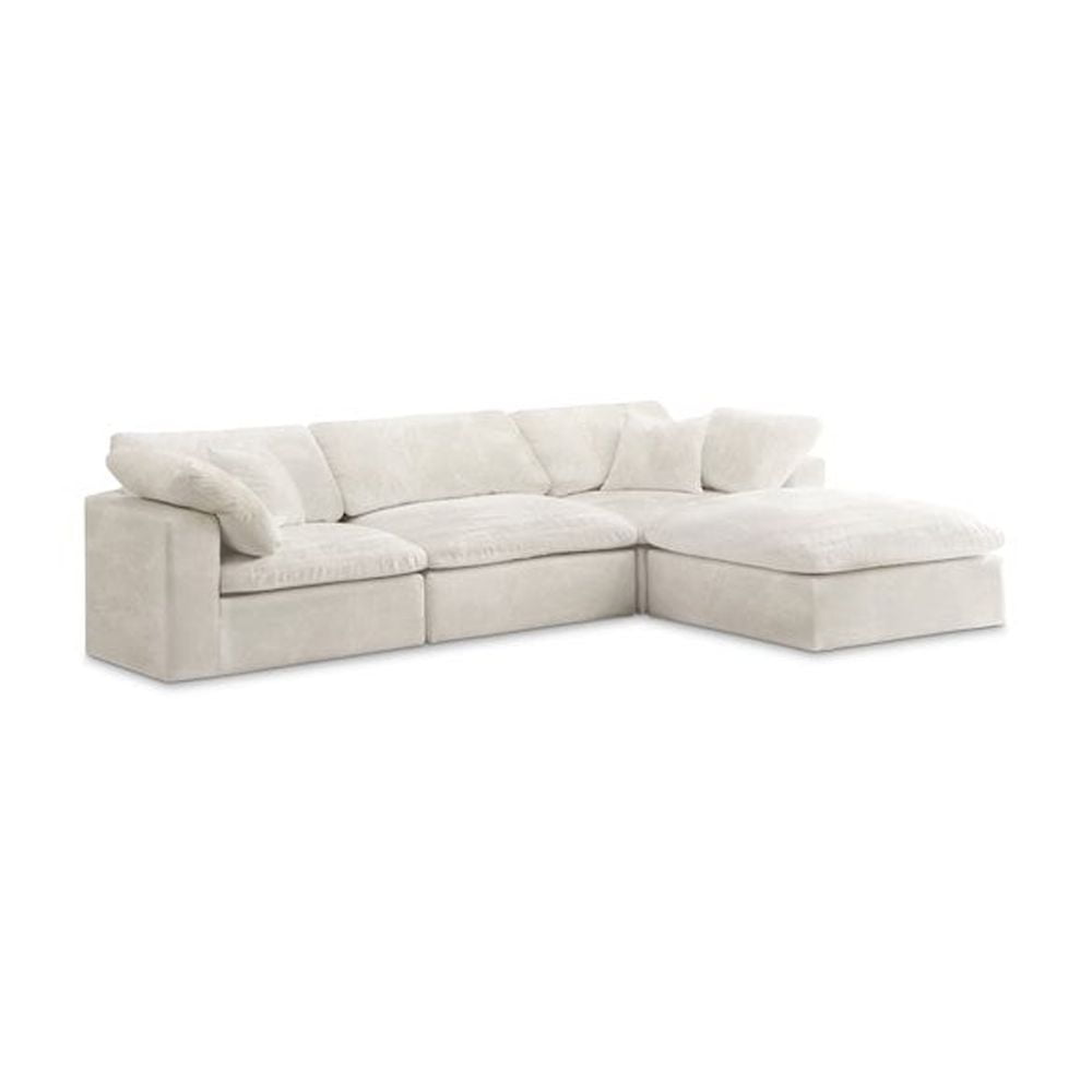 Free Shipping! Meridian Furniture 4-Piece Cozy Cream Velvet Cloud ...