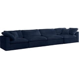 Meridian Furniture Cozy Navy Velvet Modular 4 Piece Sofa - Walmart.com