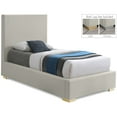 Meridian Furniture Crosby Beige Linen Textured Fabric Twin Bed ...