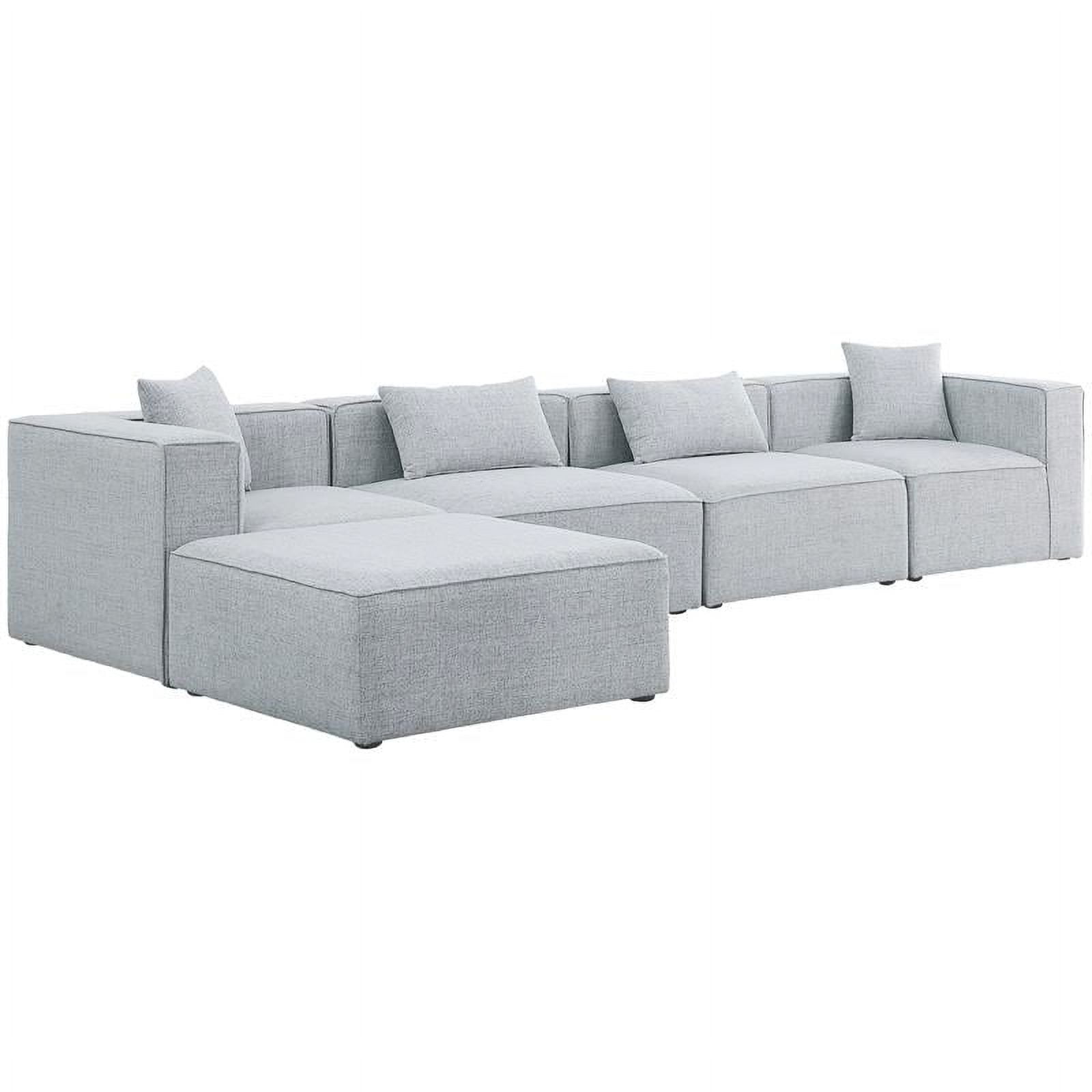 Meridian Furniture Cube Grey Durable Linen Modular Sectional - Walmart.com