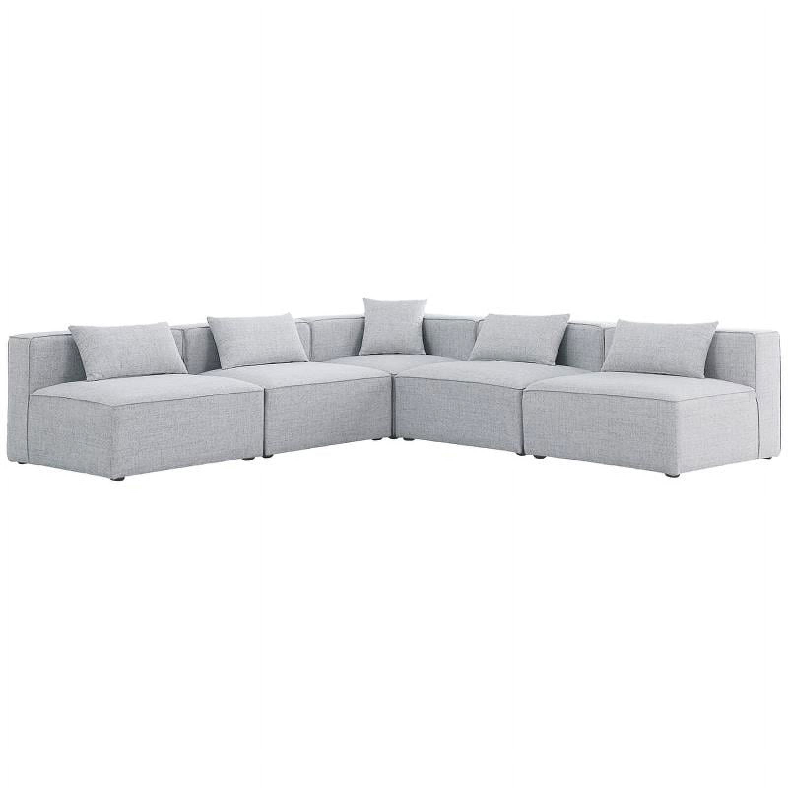 Meridian Furniture Cube Grey Durable Linen Modular Sectional - Walmart.com
