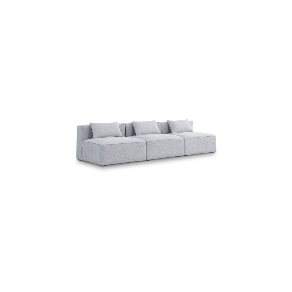 Meridian Furniture Cube Grey Durable Linen Modular Sofa - Walmart.com