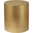 Meridian Furniture Cylinder Round Brushed Gold Metal End Table ...