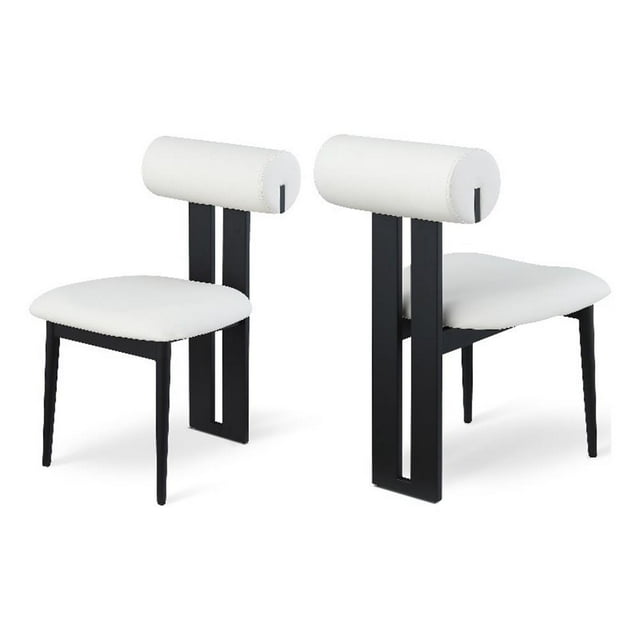 Meridian Furniture Dario Cream Vegan Leather Dining Chair (Set of 2 ...