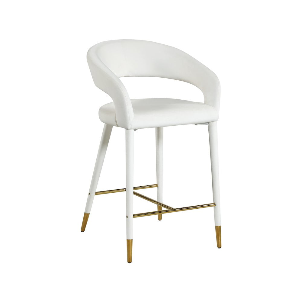 Meridian Furniture Destiny Cream Velvet Stool - Walmart.com